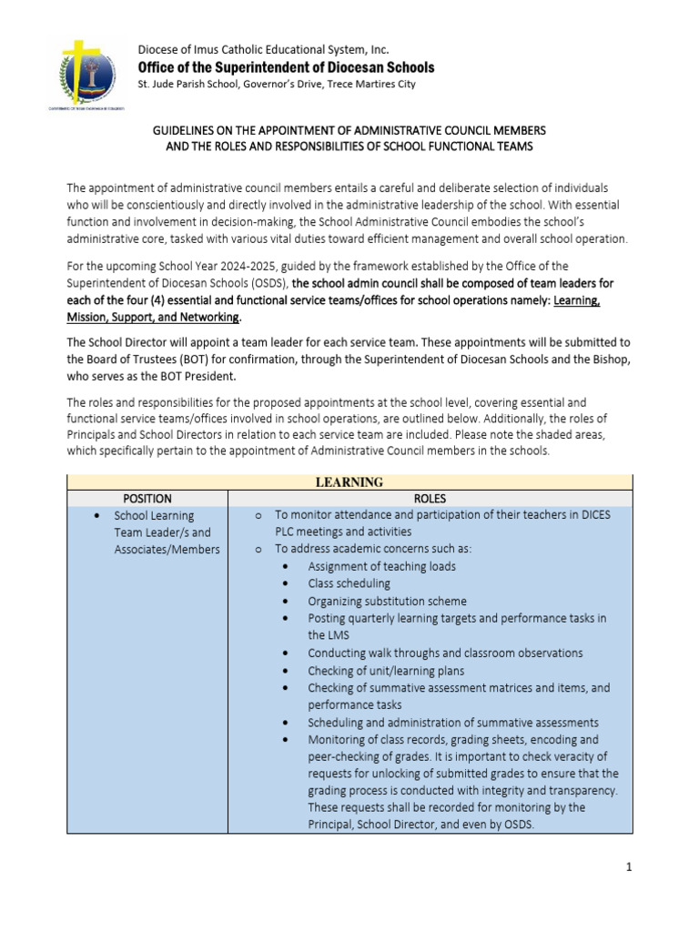 Guidelines On Admin Council Composition Functions and Appointments ...