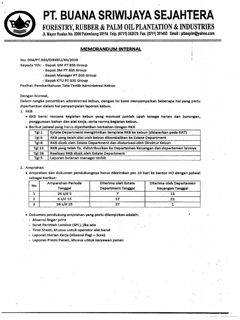 Pemberitahuan Tata Tertib Administrasi Kebun | PDF