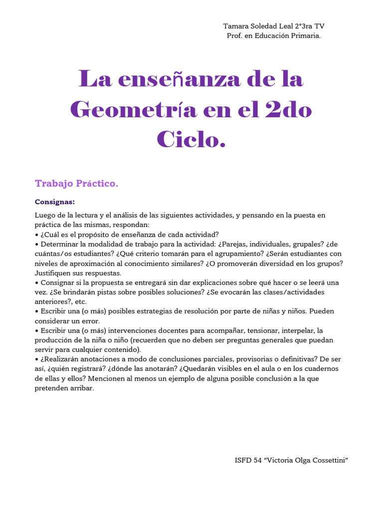 TP Didáctica de La Matemática 2do C | PDF | Enseñando | Educación primaria