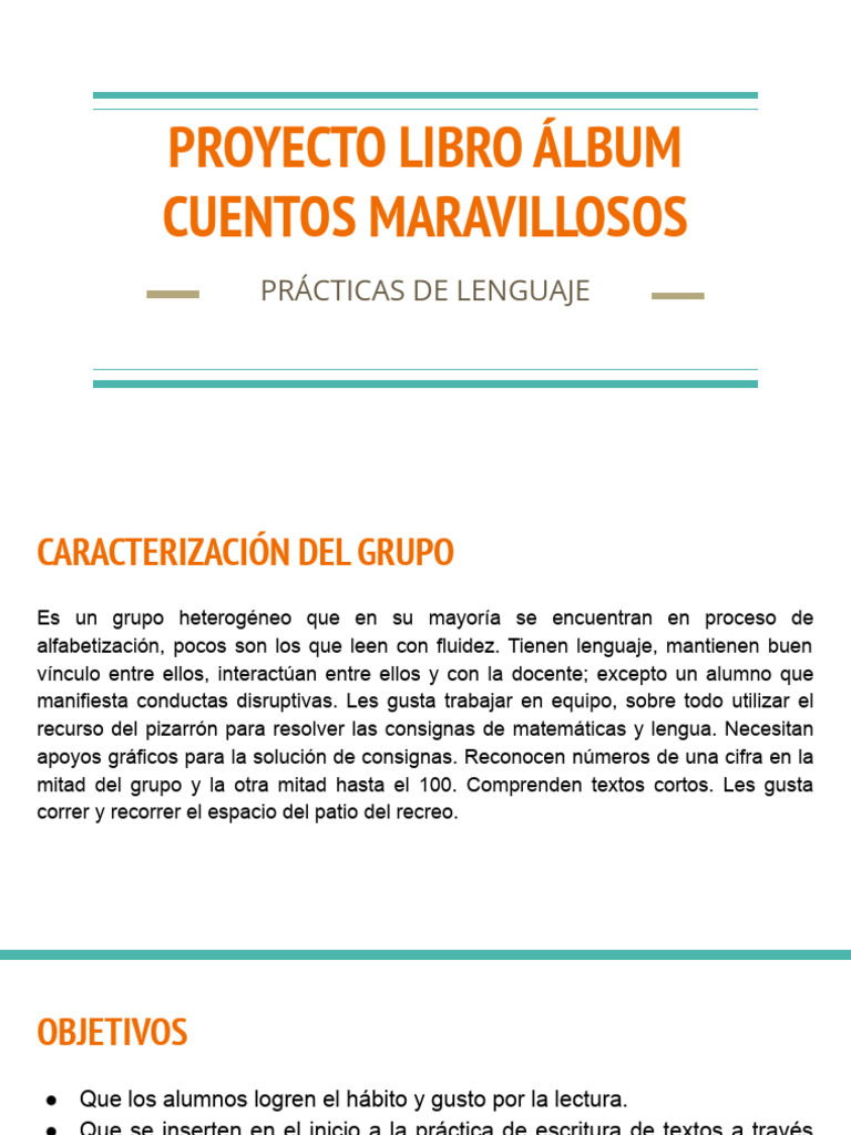 Proyecto Libro Album | PDF | Artes del Lenguaje y Comunicación
