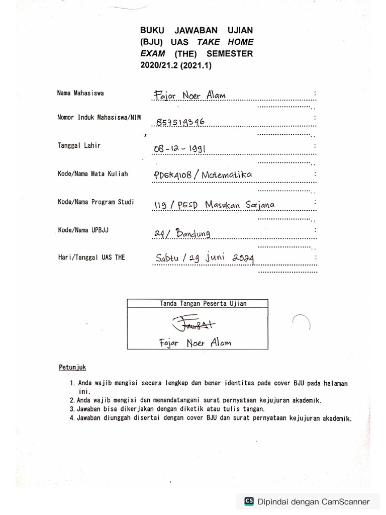 The Matematika - Fajar Noer Alam 857519346 | PDF