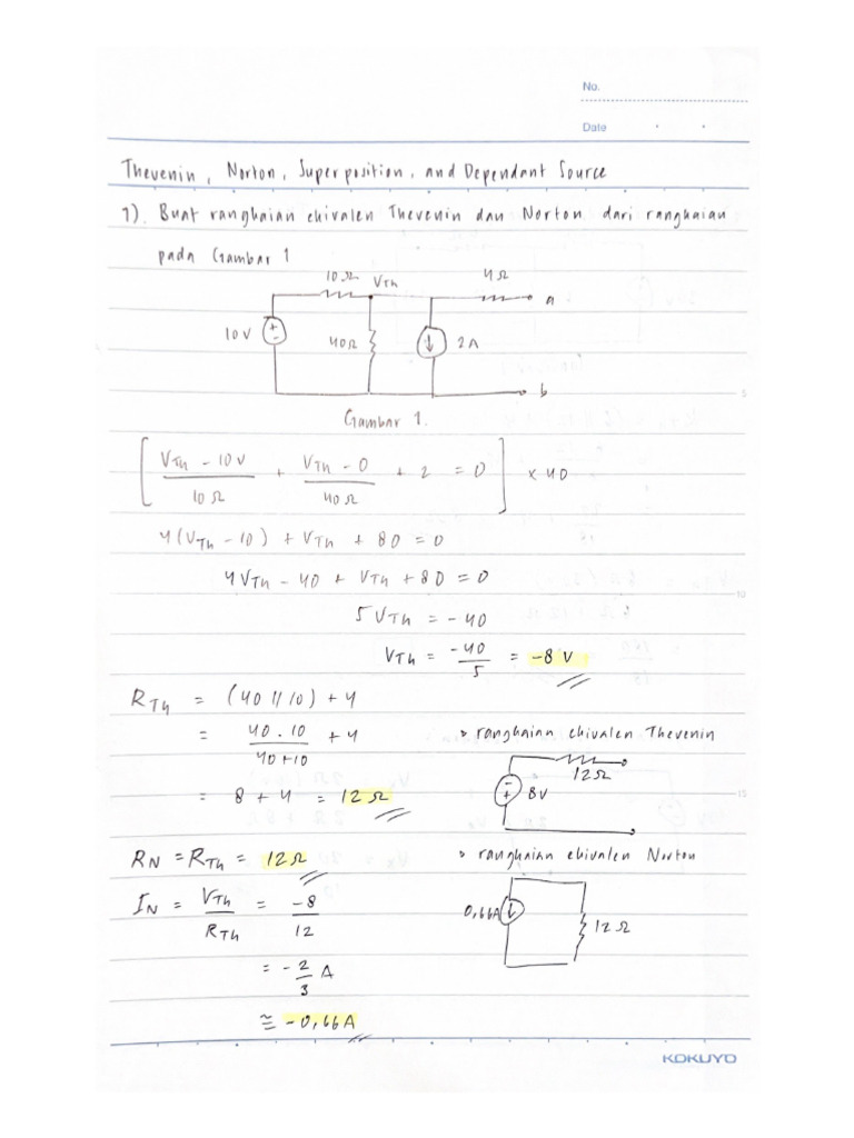 Thevenin Norton Superposition and Dependant Sources.06 | PDF