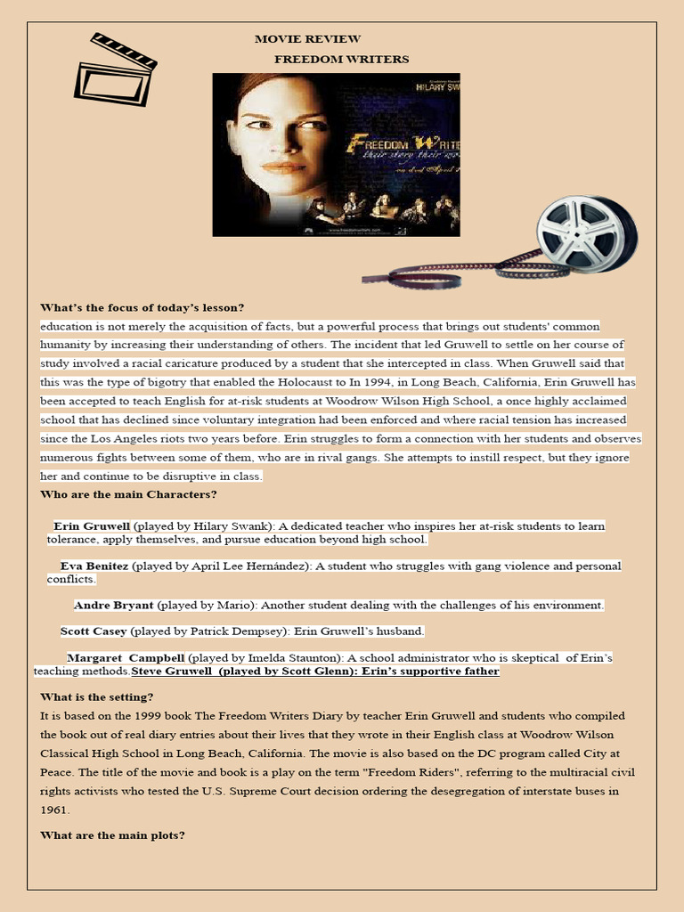 Freedom Writers: Inspiring Change in Education | PDF
