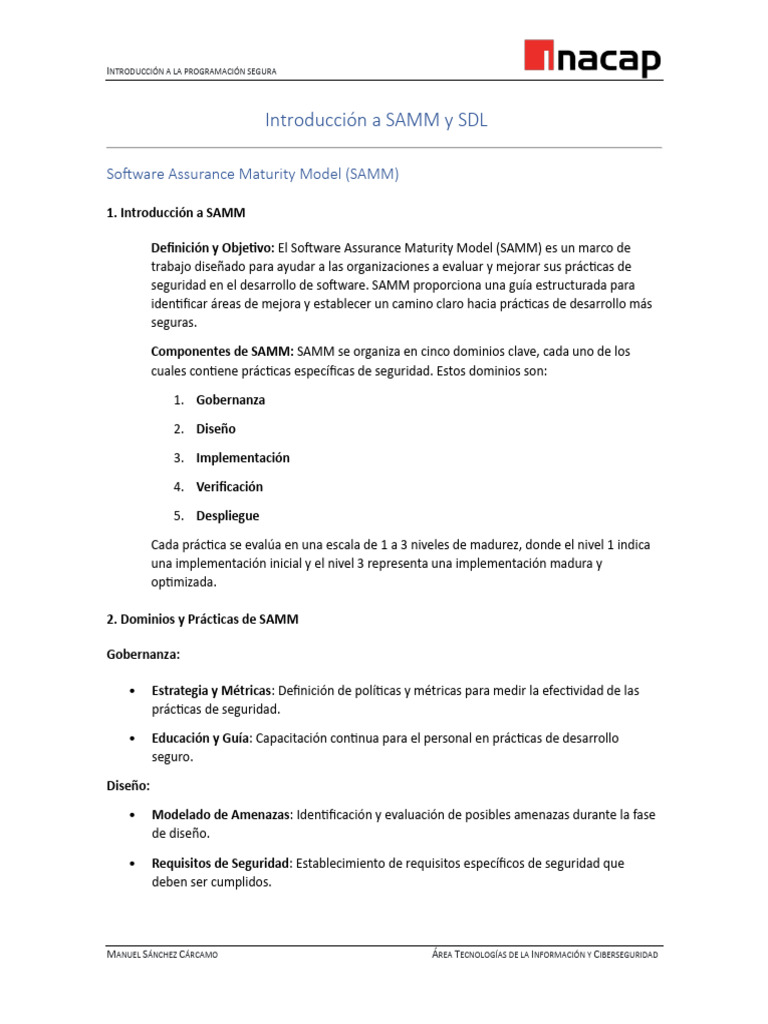 Introducción a SAMM y SDL en Seguridad | PDF | La seguridad informática ...