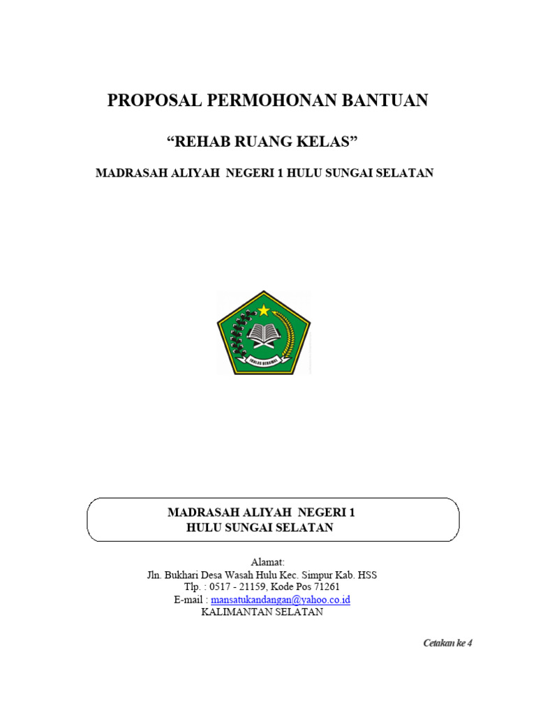 PROPOSAL PERMOHONAN Rehab 1 | PDF