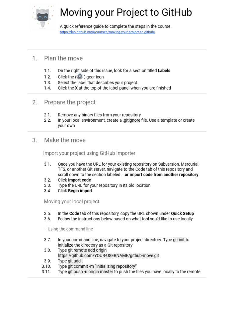 Moving Your Project To Github | PDF | Software | Computing