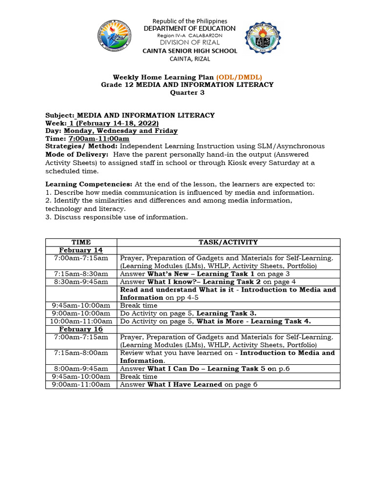 WHLP_MIL_WEEK1 | PDF | Learning Methods | Education Theory