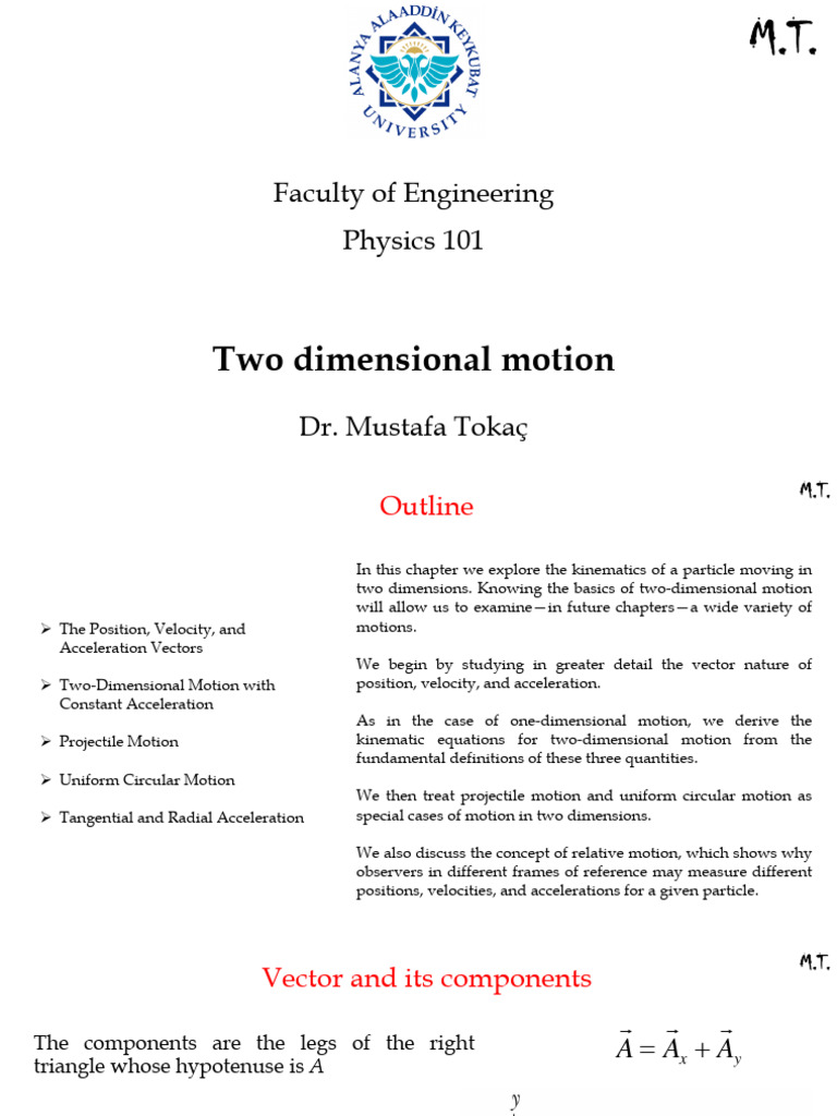 Motion in 2 Dimension | PDF | Acceleration | Velocity