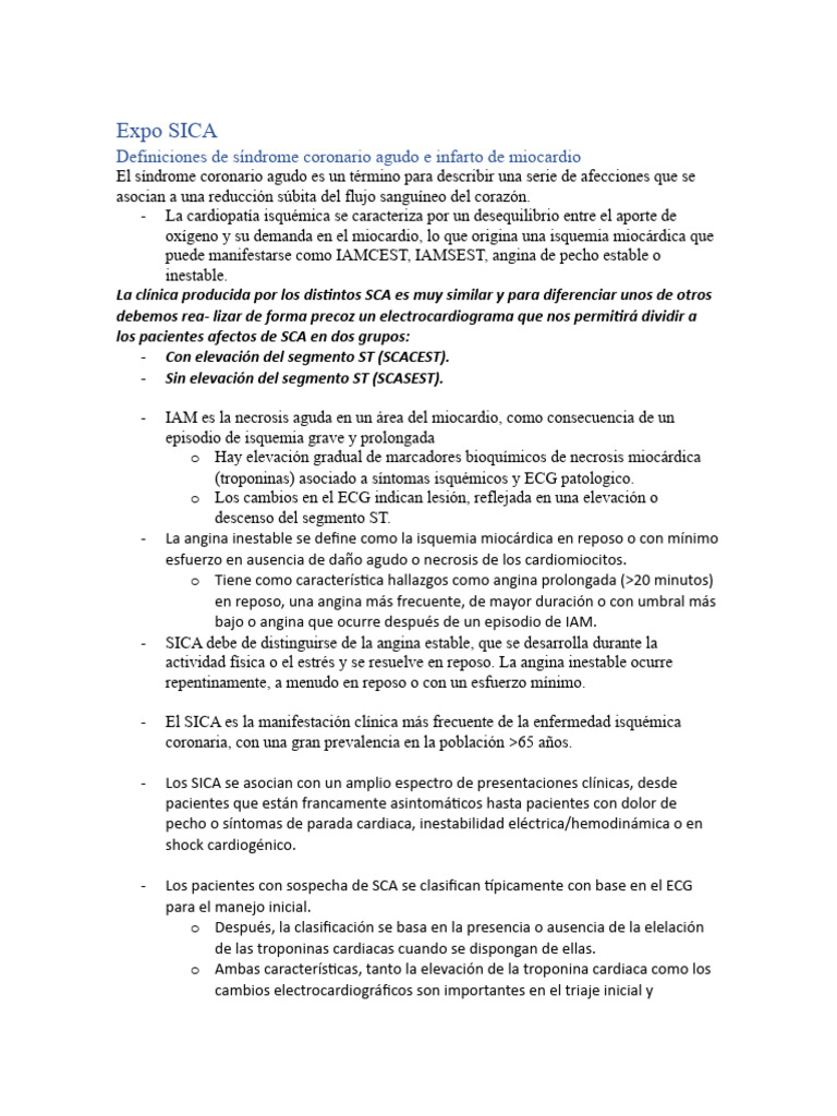 Expo SICA | PDF | Isquemia | Fisiología