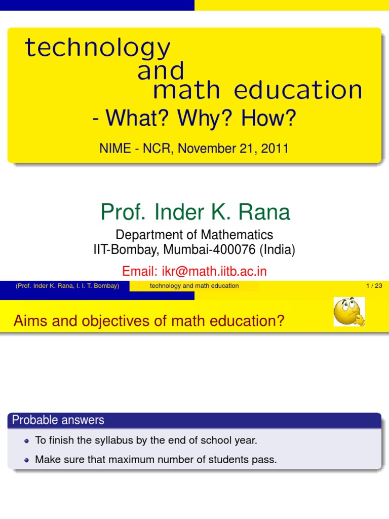 Enhancing Math Education with Technology | PDF | Educational Technology ...