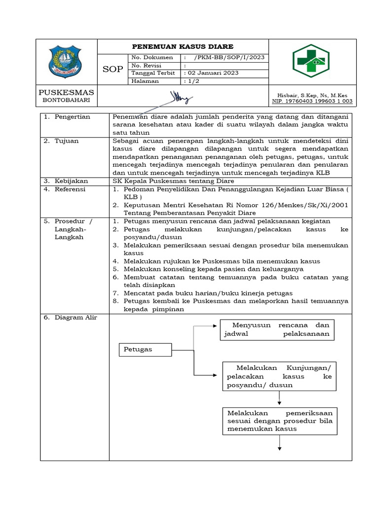 SOP pENEMUAN kASUS dIARE | PDF