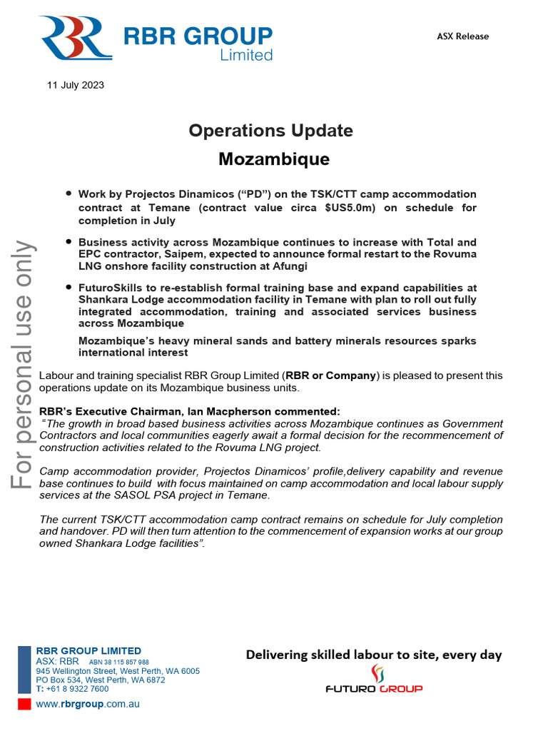 RBR GROUP 23.7.11 | Download Free PDF | Mozambique