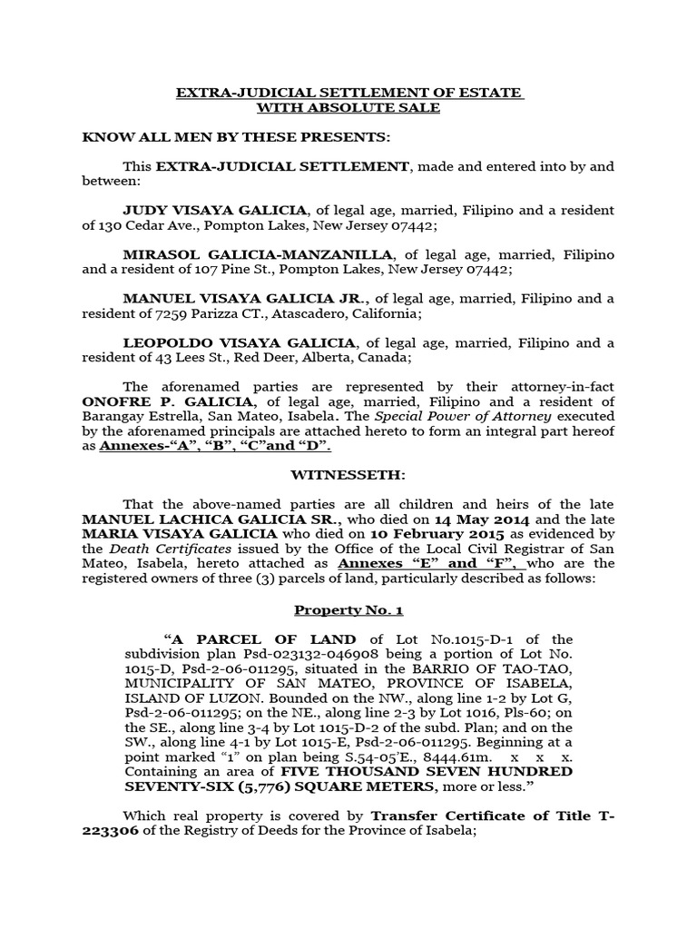 Extra - Judy Visaya Galicia | PDF | Power Of Attorney | Common Law