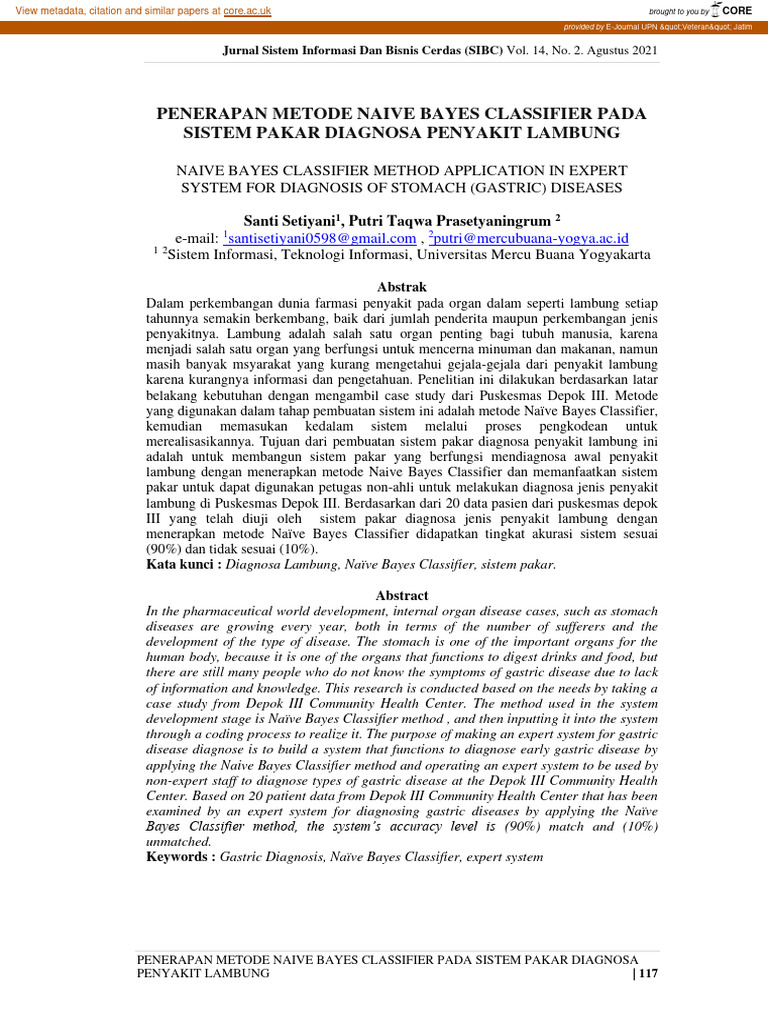 Penerapan Metode Naive Bayes Classifier | PDF