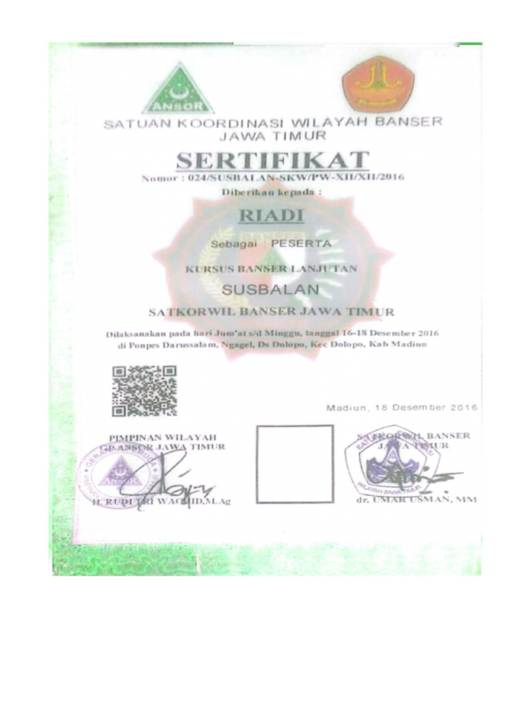 Sertifikat Alastuwo | PDF