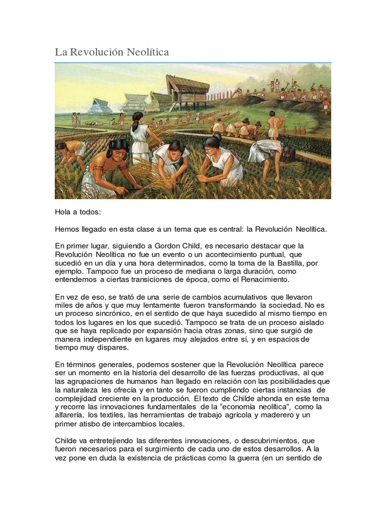 Clase 6 La Revolución Neolítica | PDF | Neolítico | Humano