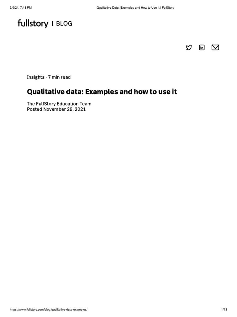 Qualitative Data - Examples and How To Use It - FullStory | PDF ...