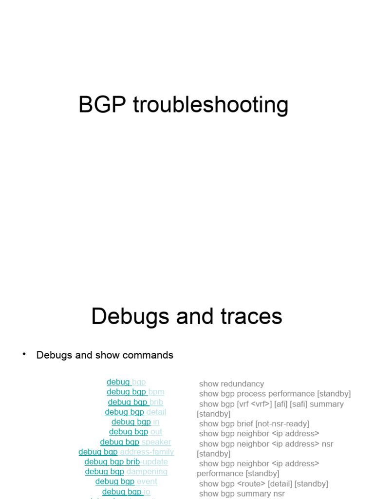 BGP_troubleshooting | Download Free PDF | Transmission Control Protocol | Router (Computing)