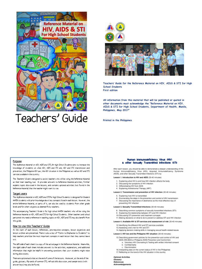 Teachers Guide Final 7182017 | PDF | Management Of Hiv/Aids | Hiv/Aids