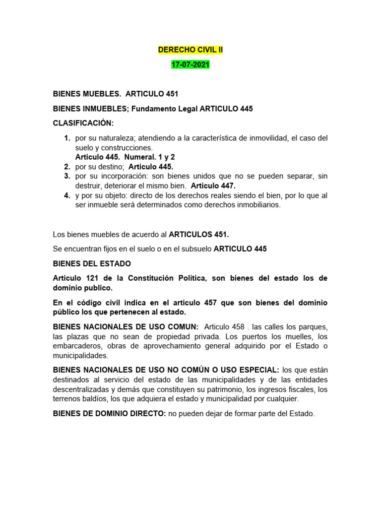 Analisis Derecho Civil Ii | PDF | Bienes (Ley) | Propiedad