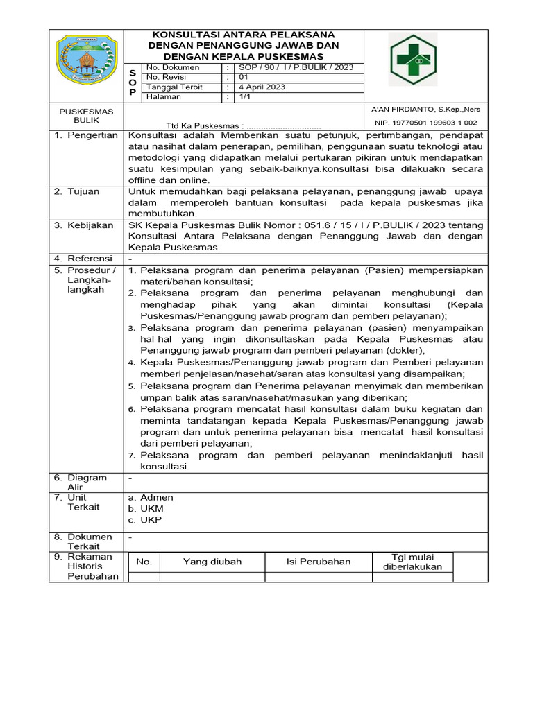 Sop Konsultasi | PDF