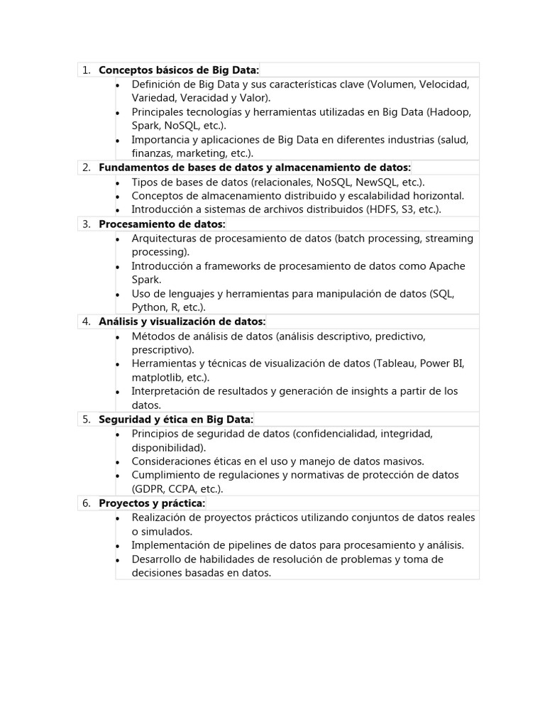 Programa de Bigdata | PDF