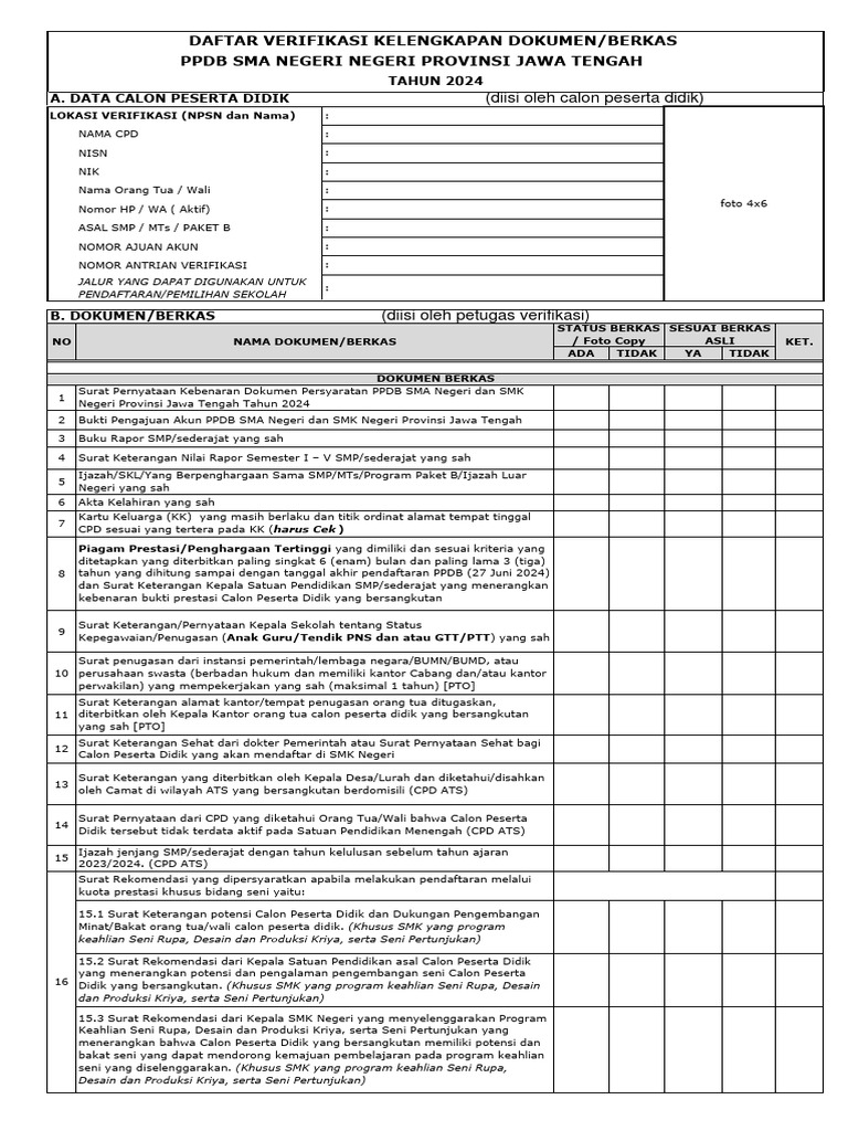 3 Daftar-Ceklis-Dokumen-Ppdb-2024 | PDF