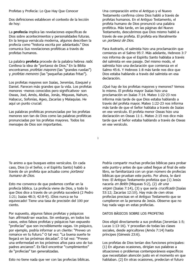 Profetas y Profecía | PDF | Profeta | Profecía