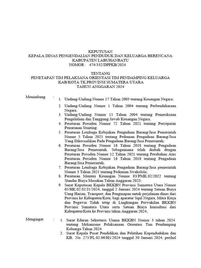 SK Orientasi TPK 2024 | PDF