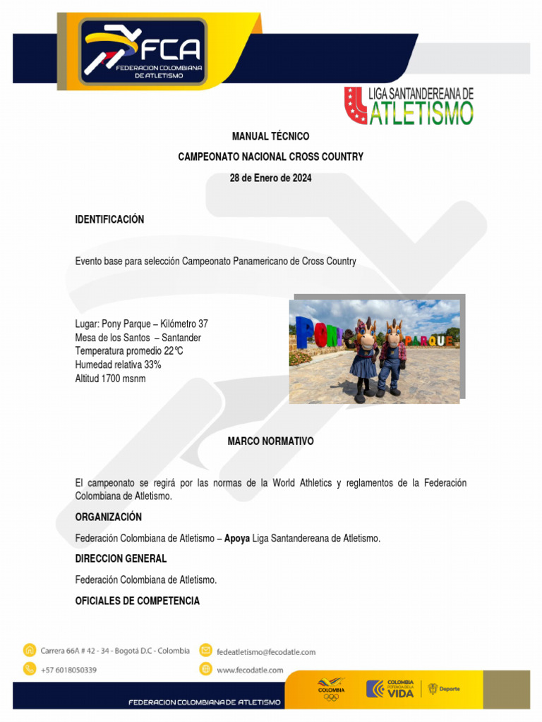 Manual Técnico Campeonato Nacional de Cross Country. | PDF | Deporte ...