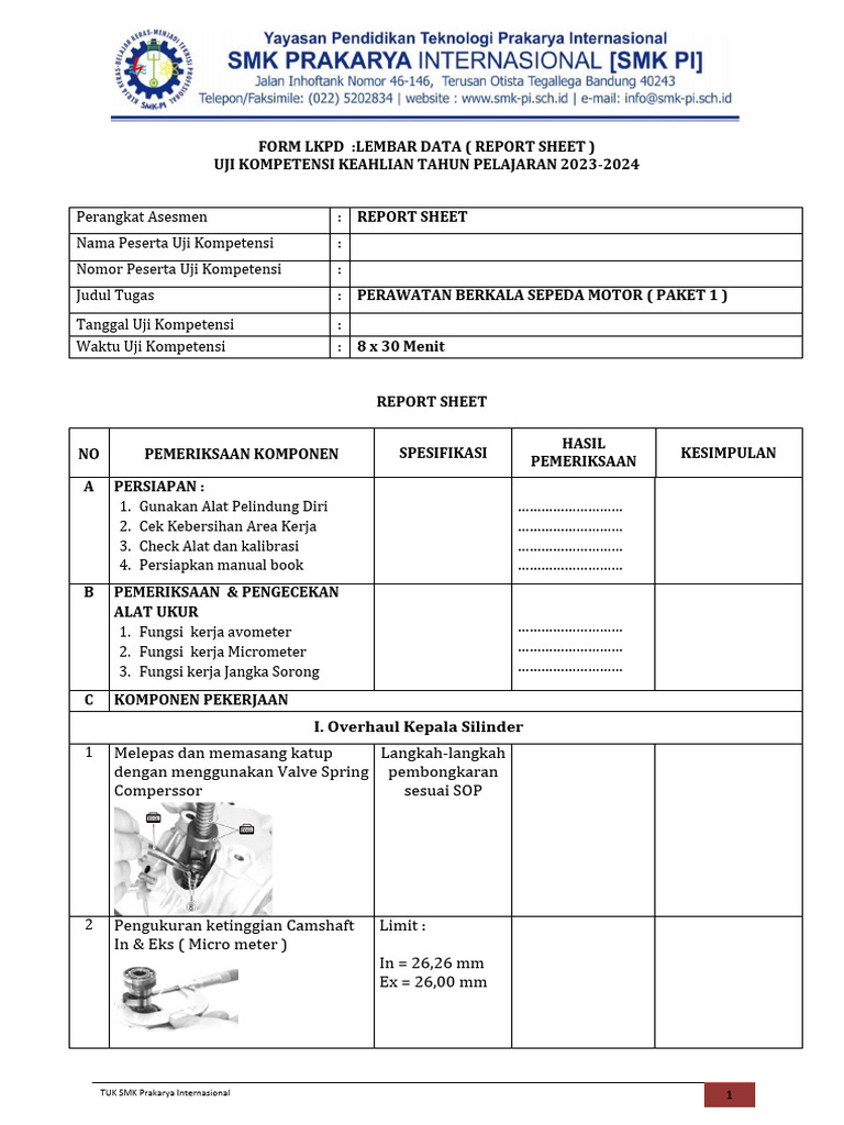 Soal Ujikom TBSM (SMK Pi 2024) - A4 | PDF