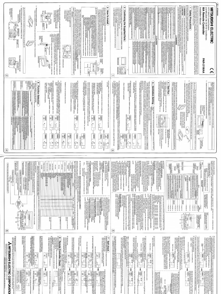 MA Remote Controller Installation Manual (E) | PDF