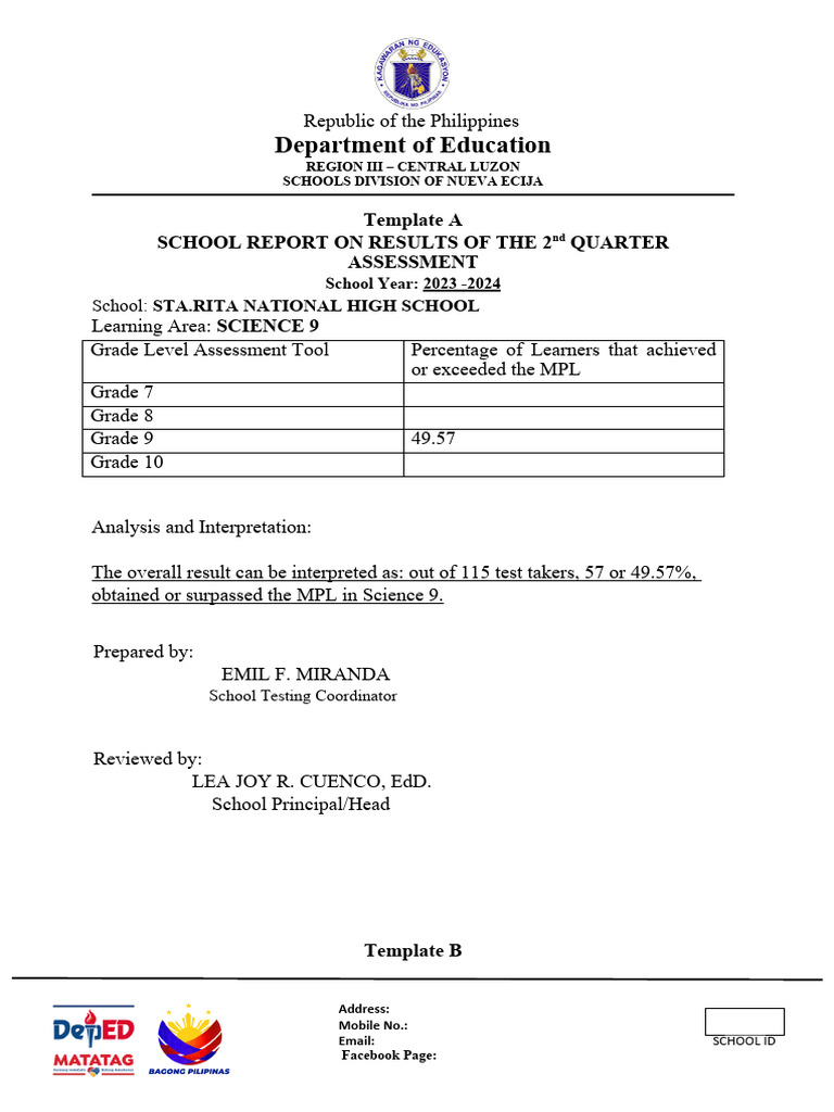 Grade 9 Science 2nd Quarter Results | PDF | Chemical Bond | Chemical ...