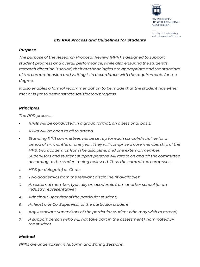 EIS Candidate RPR Guidelines | PDF | Methodology | Science