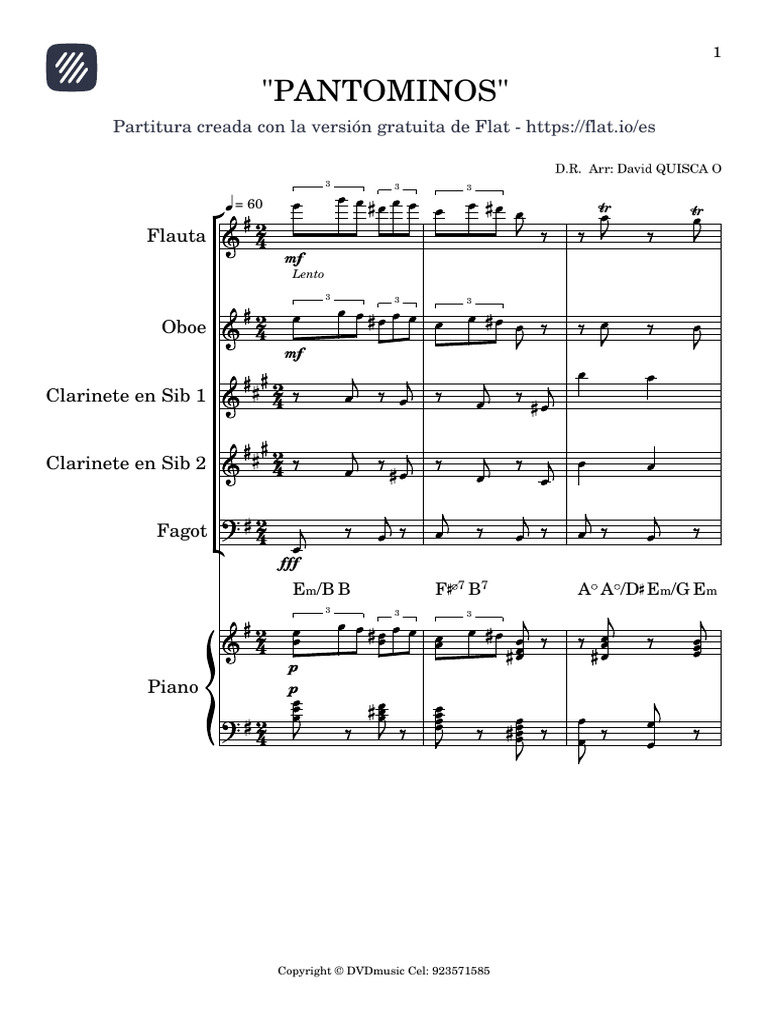 Partitura de Pantominos para Instrumentos | PDF