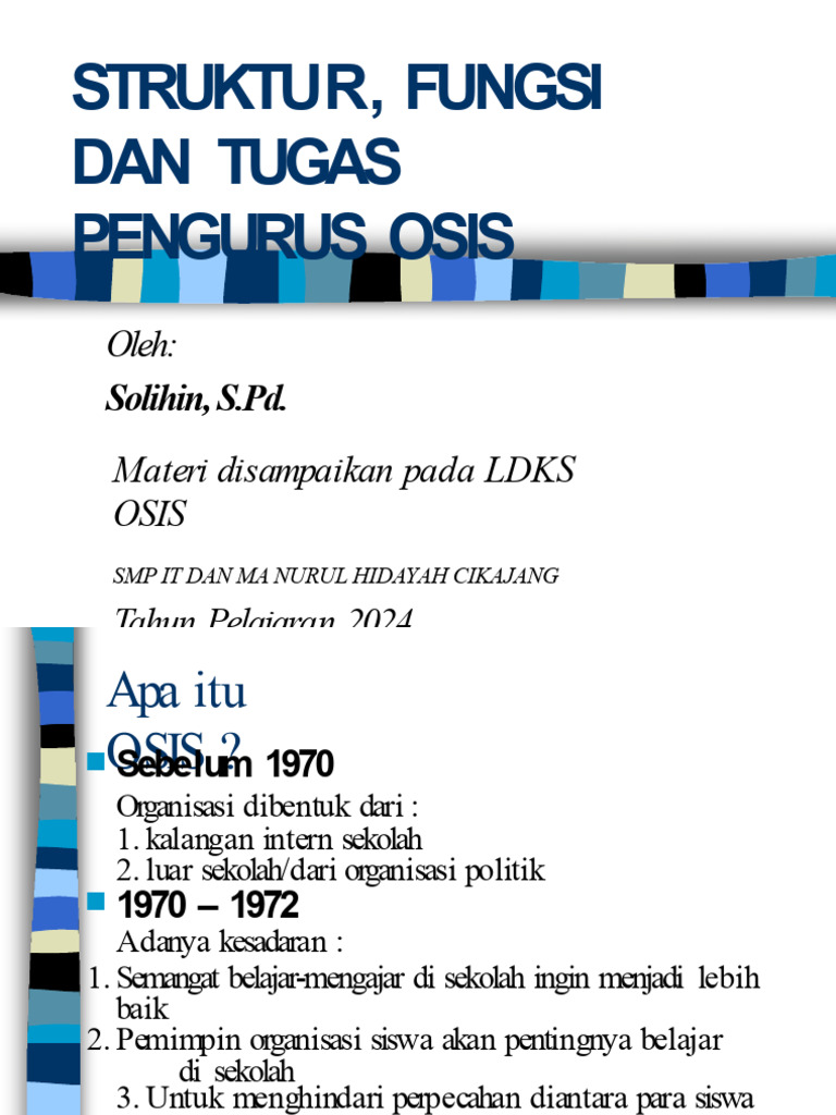 Struktur dan Tugas Pengurus OSIS | PDF
