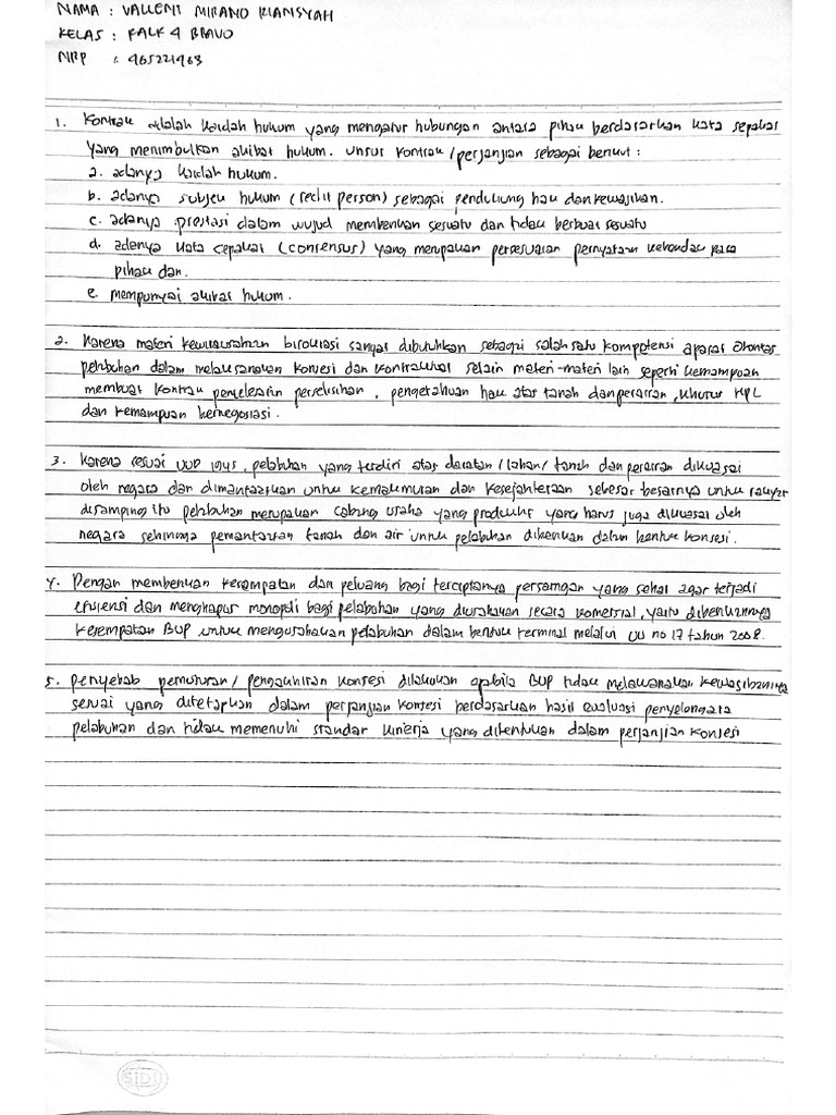 UAS KONSESI KONTRAKTUAL VALLENT MIRANO RIANSYAH K4B | PDF