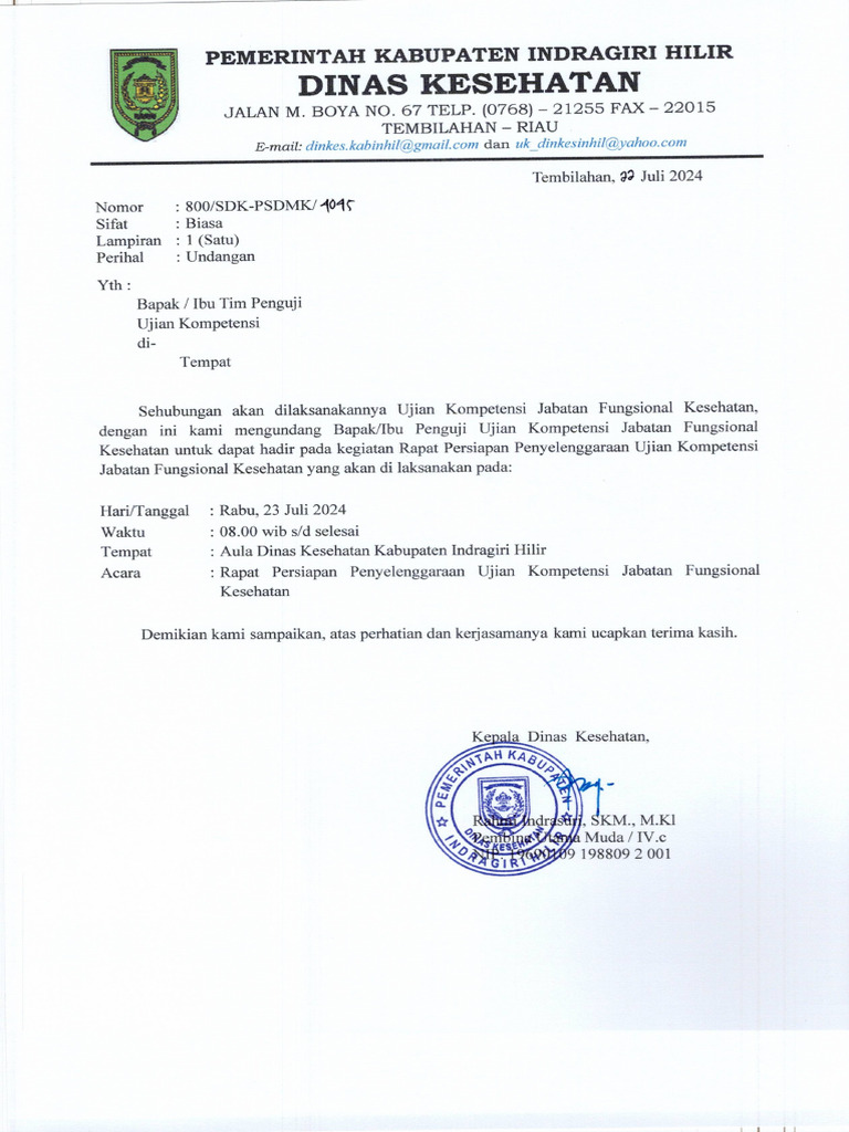 Undangan Tim Penguji | PDF