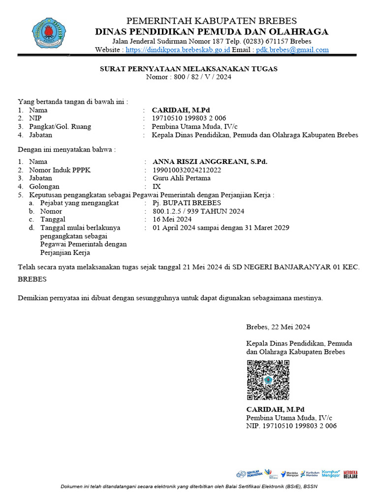 Brebes - SPMT PPPK Guru 2023 | PDF