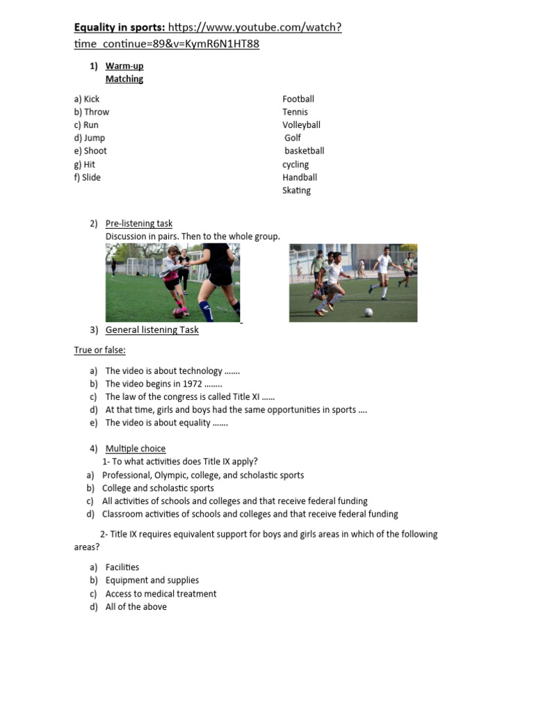 Equality in Sports | PDF | Title Ix | Sports