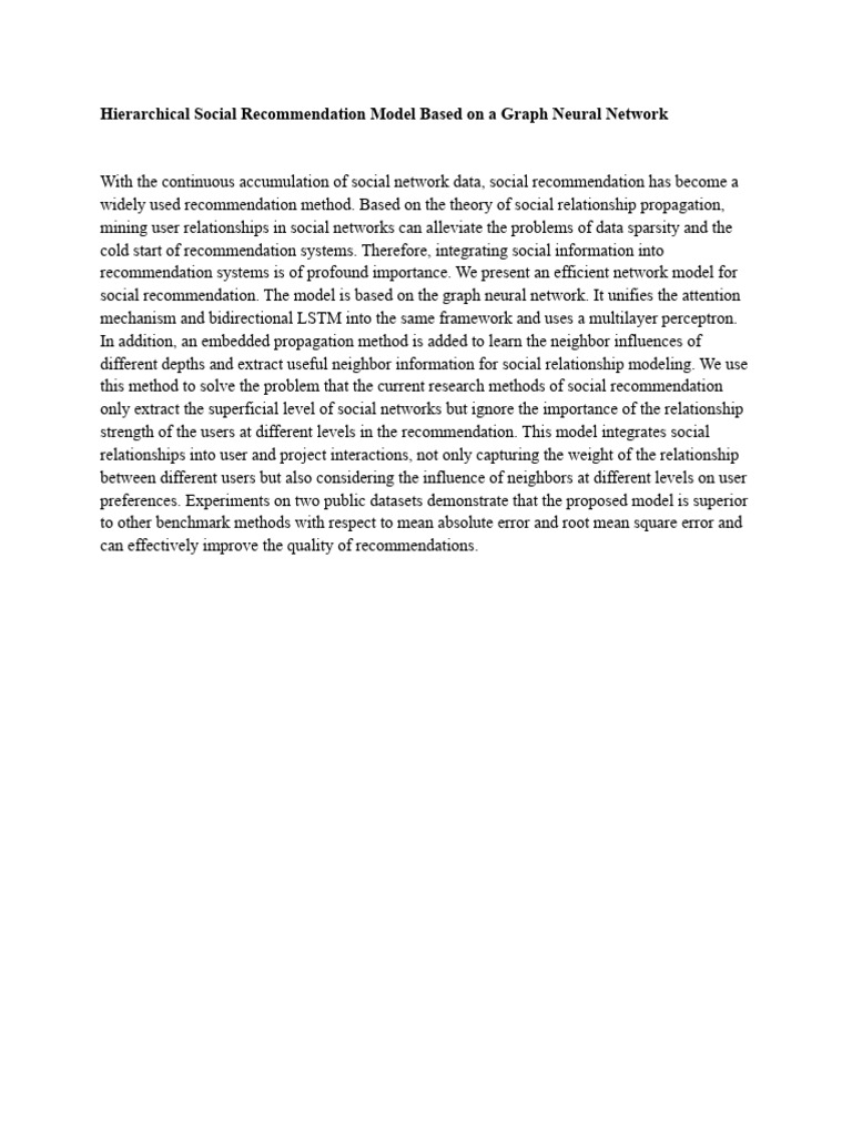 Graph Neural Network for Social Recommendations | PDF | Career & Growth ...