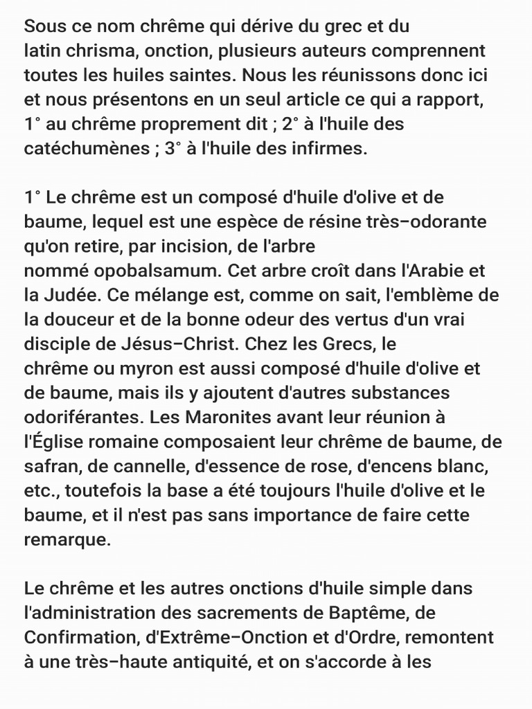 Saint Chrême Composition | PDF