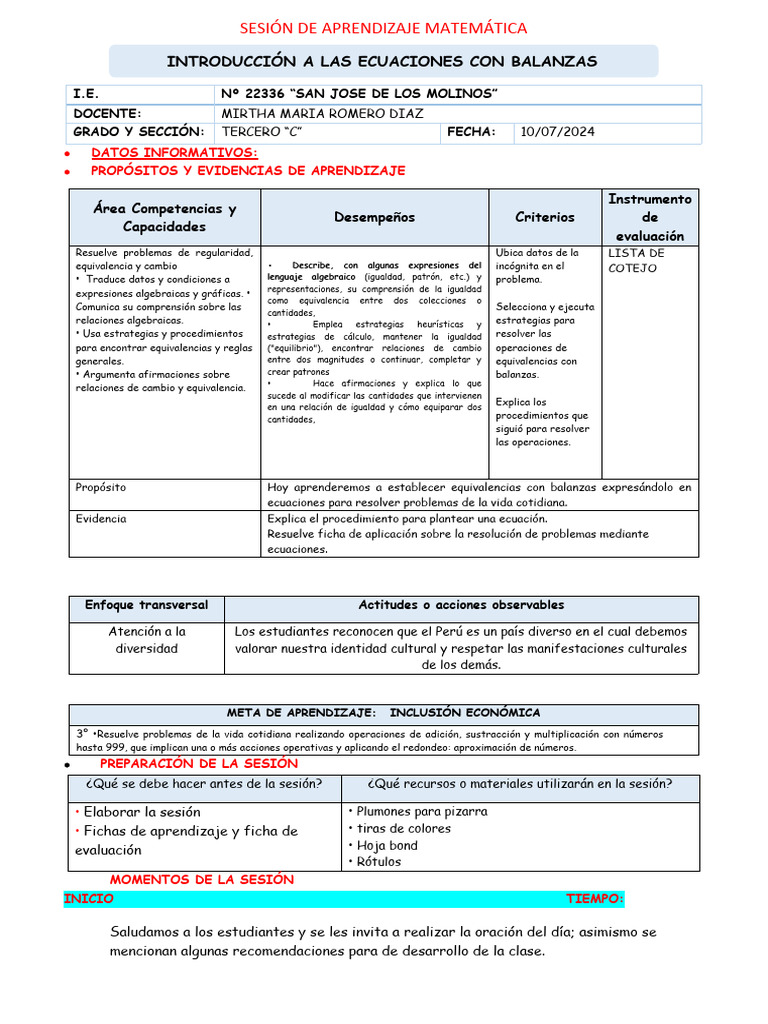 3° Ses Mate Juev 11 Problemas de Equilibrio | PDF | Ecuaciones ... 3° Ses Mate Juev 11 Problemas de Equilibrio | PDF | Ecuaciones ...