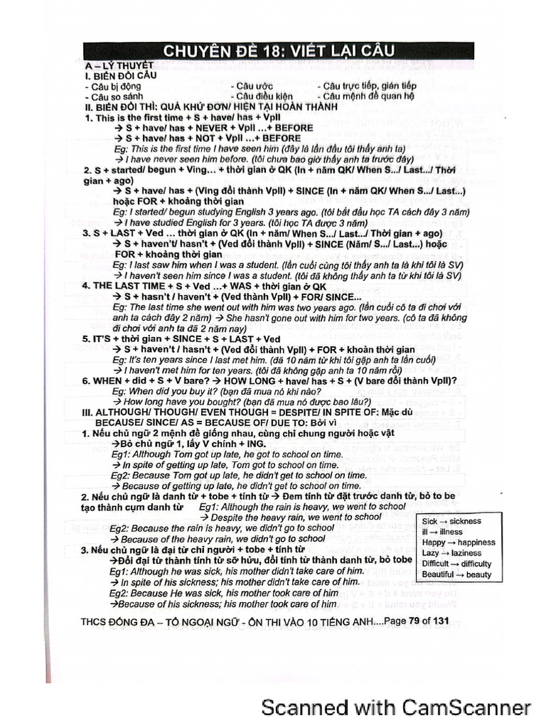 Rewrite Sentences | PDF