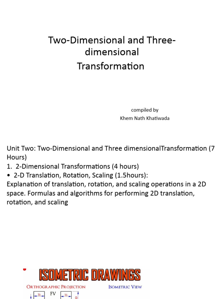 Two-Dimensional and Three-Dimensional Transformation: Compiled by Khem Nath Khatiwada | PDF | 2 ...