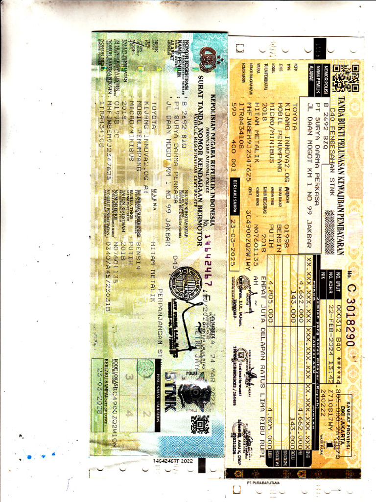 Foto STNK B2692BZQ | PDF