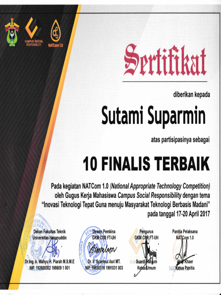 NATCOM Unhas - Sutami Suparmin | PDF