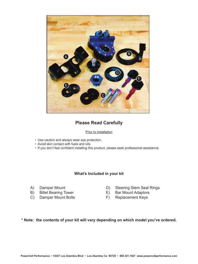 Installation Instructions 701 Damper | PDF | Screw | Motor Vehicle