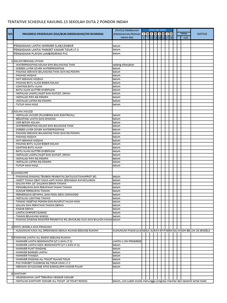 SCHEDULE Tentative 2024 | PDF