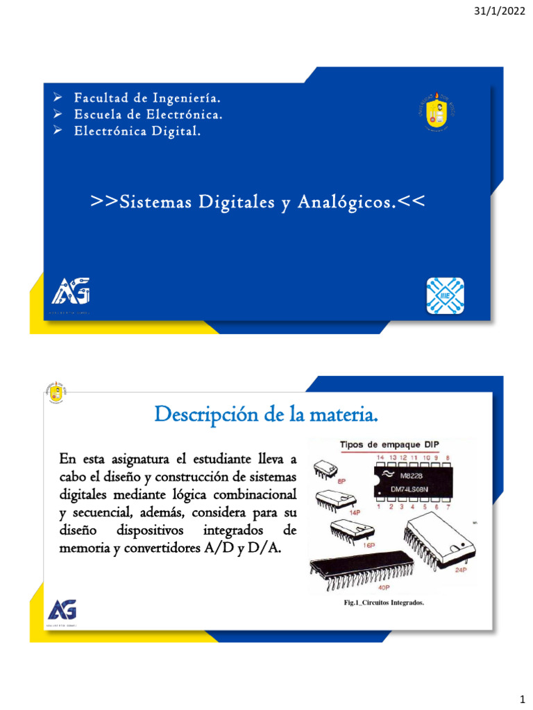 Clase 1_Sistemas Digitales y Analógicos_EDI401. | PDF | Electrónica ...